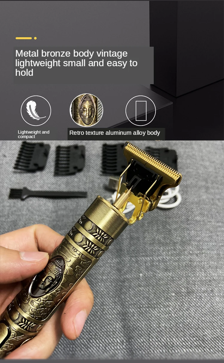 2022 Vintage T9 0mm Electric Cordless Hair Cutting Machine Professional Hair Barber Trimmer For ...