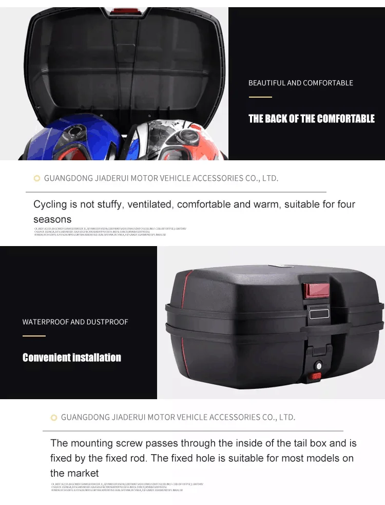 Universal 45L High Strength Plastic Motorcycle Tail Box for Scooter ...