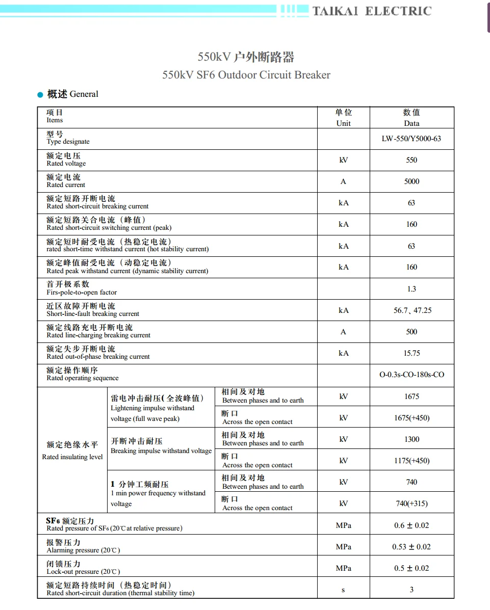 Lw30 550kv Dead Tank Circuit Breaker - Buy Dead Tank Cb live Tank ...