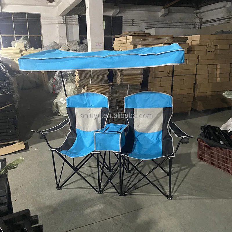 Outdoor Cheap Foldable Lawn Fishing 2-person Folding Double Beach Chair ...