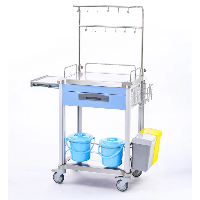 Urable Abs Iv Cart Infusion Trolley With Drawers For Patient First Aid ...