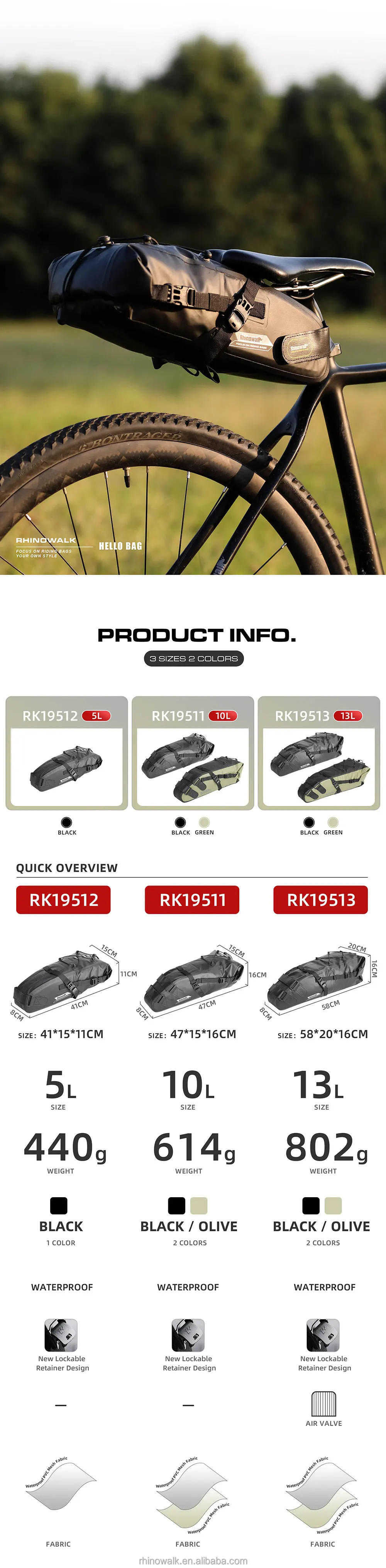 Rhinowalk轻型自行车座椅包修理工具包自行车鞍座包自行车包 - Buy 自行车马鞍包防水,防水自行车马鞍包,鞍袋自行车 Product on Alibaba.com