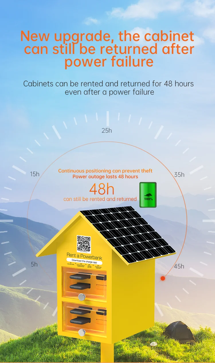 Outdoor Product Power Bank Rental Station Solar Panel Waterproof Power ...