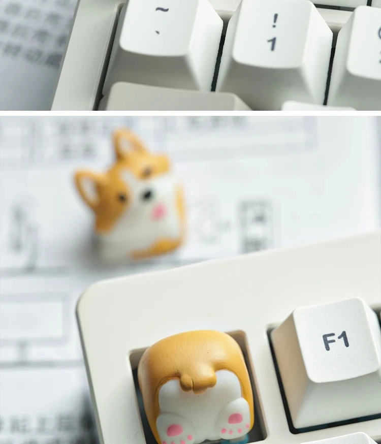 Chosfox Cute Corgi Keycaps Mechanical Keyboard Keycaps Custom Keycaps For Mechanical Keyboards ...