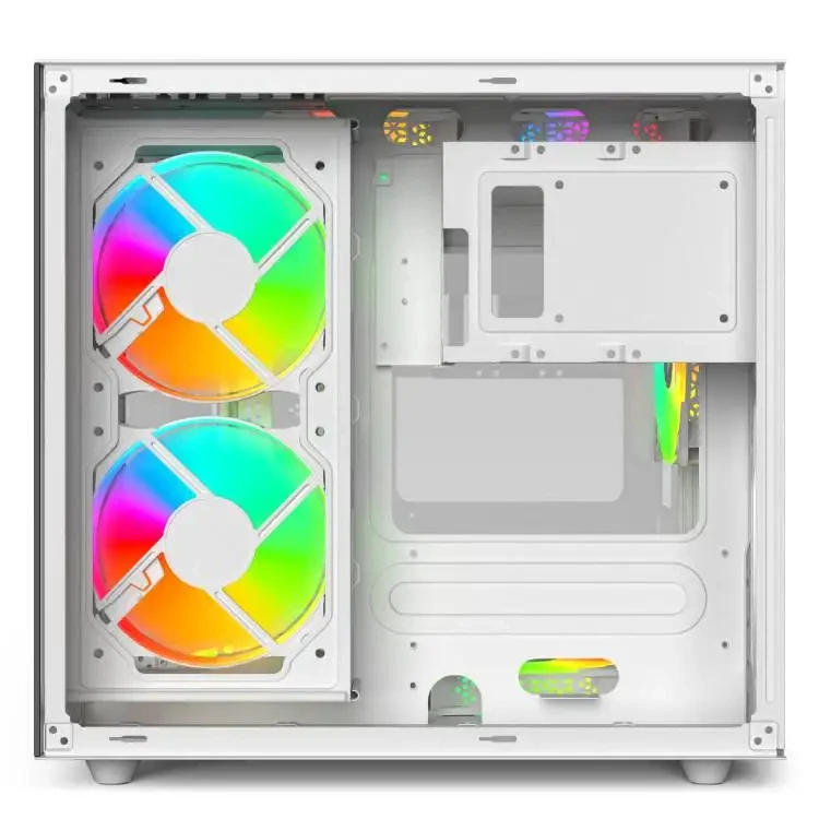 Micro ATX Mid Tower PC Chassis RGB Fan Cooler Aluminum Plastic ITX ...