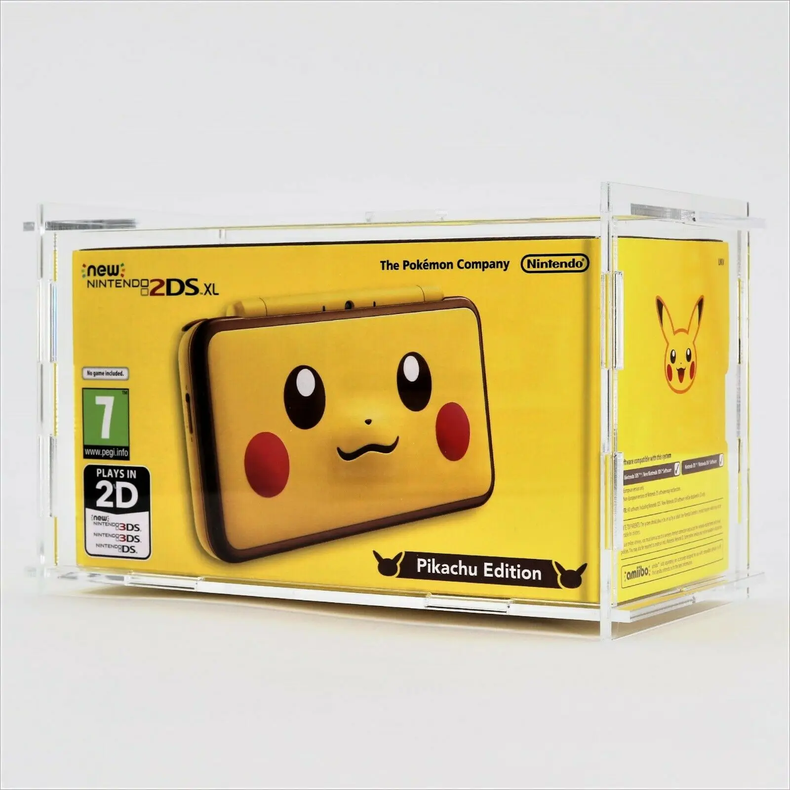 Clear Acrylic 2DS XL Boxed Console Display Case - Easy Assembly