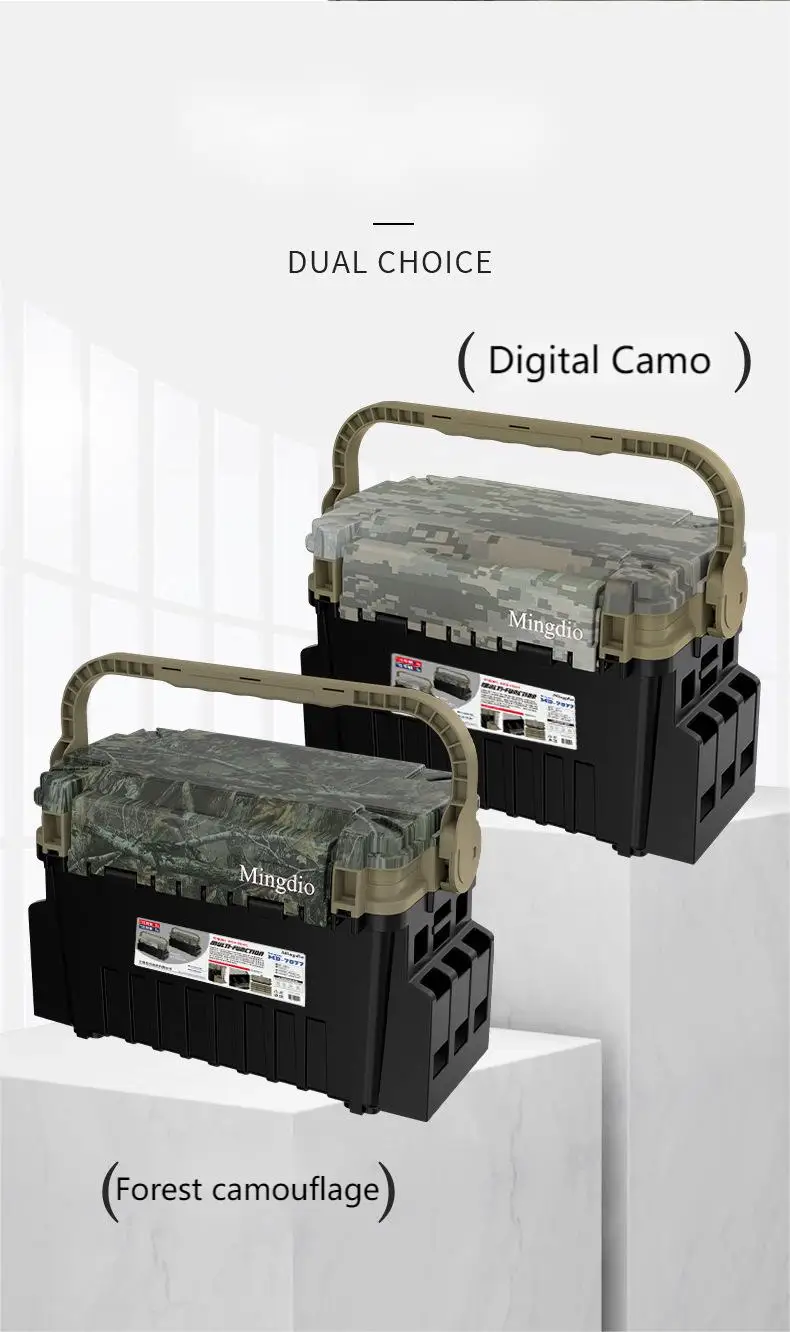 Fishing Tackle Box - Big Storage with Side Pocket Rod Holder