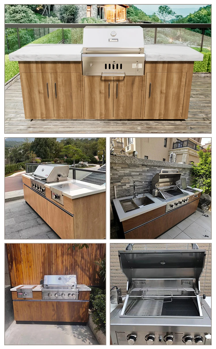 Outdoor BBQ Grill Kitchen Island Set with Sink | Modular Cabinets for ...