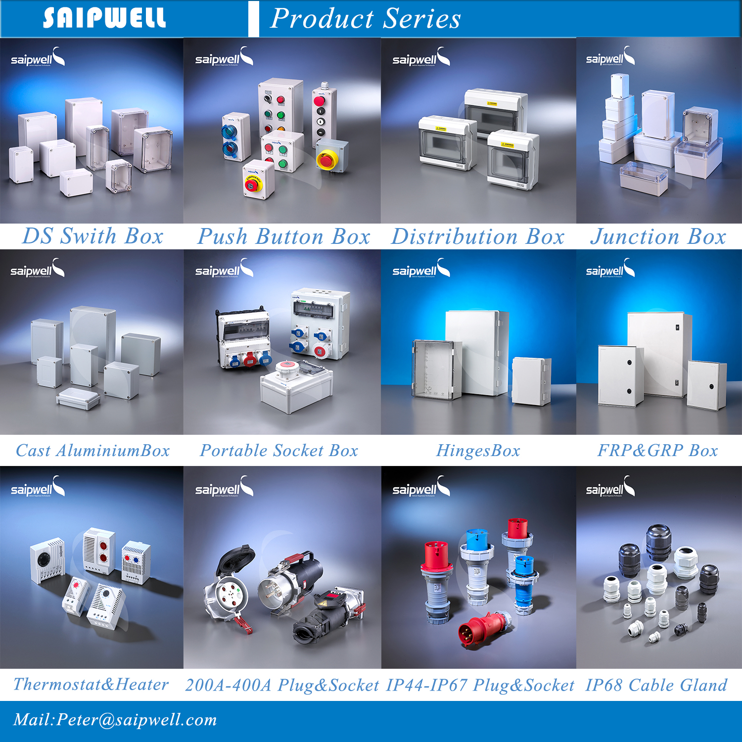 SAIPWELL IP67 Outdoor Waterproof Power Cabinet - SS304/SS316