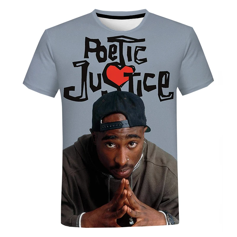Rapper Tupac 2pac 3D Printed Shirt for Men Hip Hop T-shirt