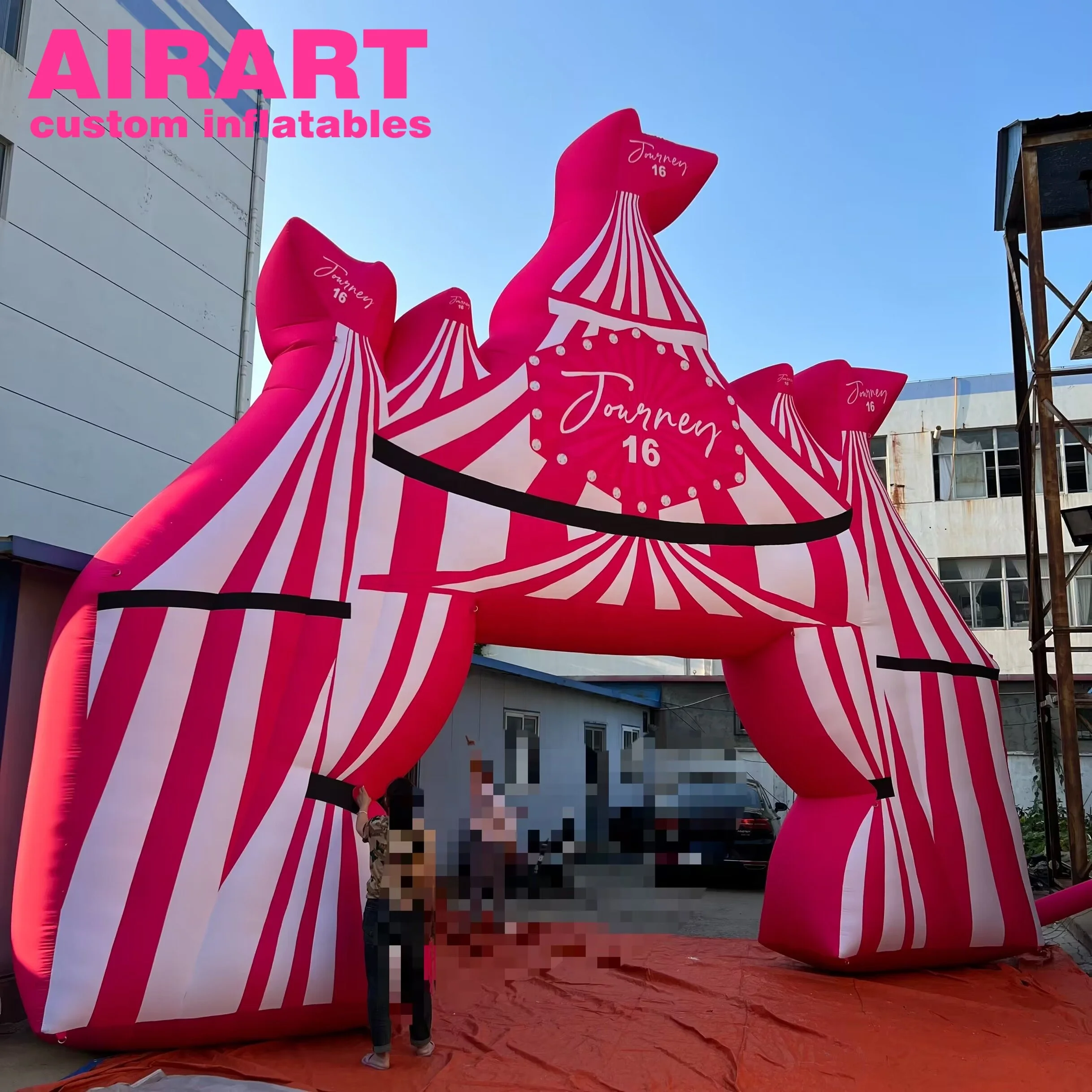 Portable Inflatable Pink Castle Arch Entrance for Circus Party Event ...