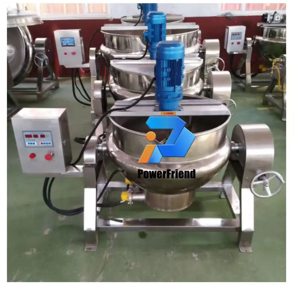 Gas Jacketed Kettle with Mixer Tomato Paste Cooking Equipment Agitator ...