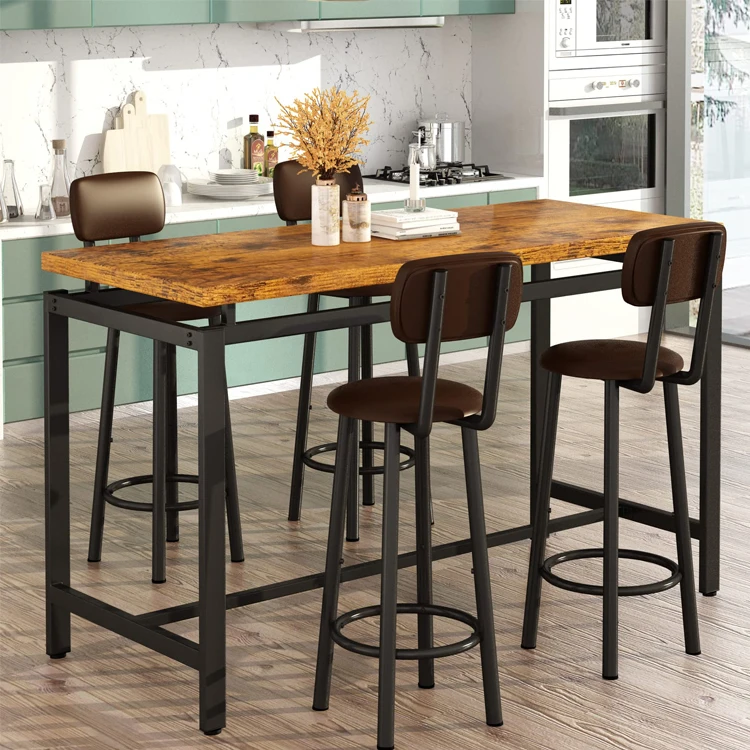 Modern Kitchen Dining Room Cafe Restaurant Bistro Wood Top 4 Piece Pub ...