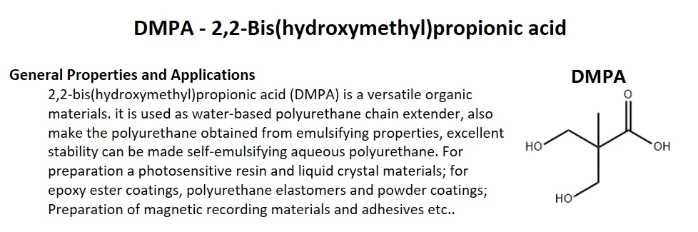 Dimethylolpropionic Acid Bis-MPA Cas 4767-03-7 DMPA White Crystal Raw ...