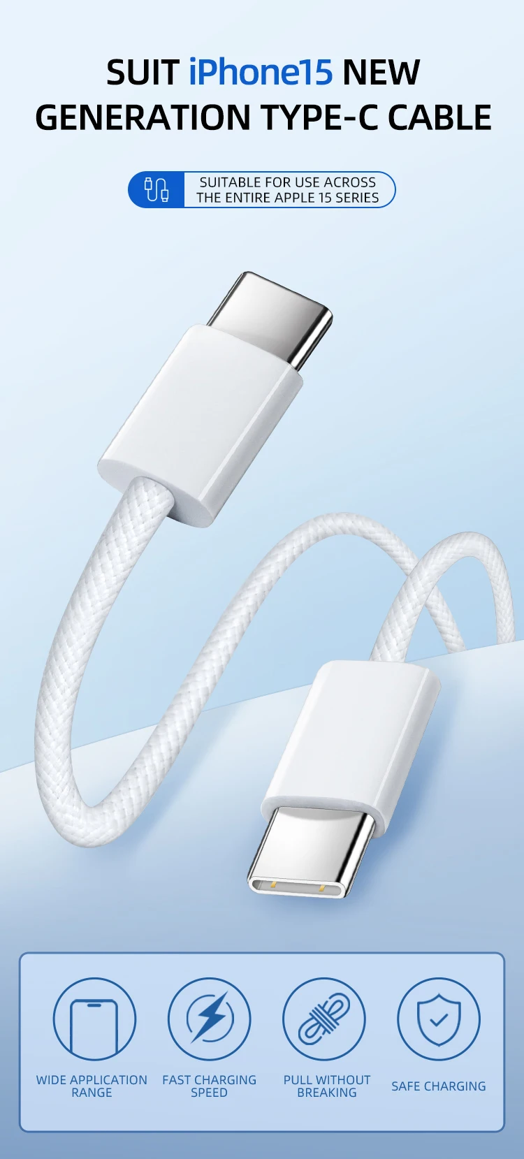 Customization Double Type-c Mobile Phone Data Line Charging Pd20w Fast ...