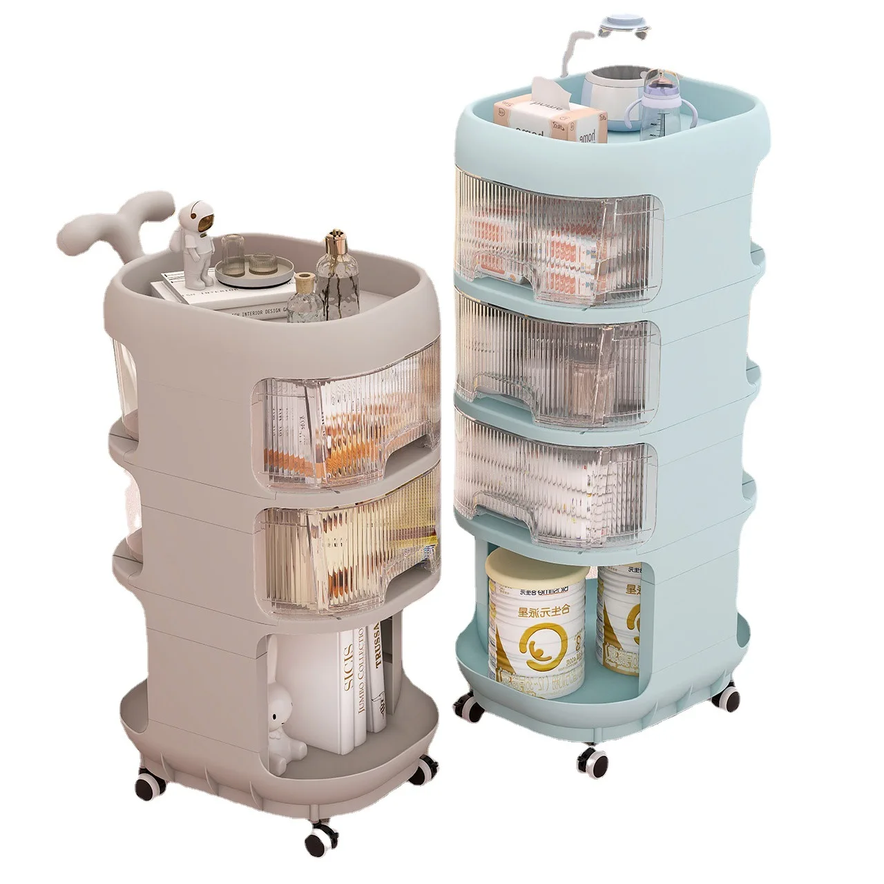 Plastic Transparent Nursery Drawer Tower Visible Drawer Cabinet for ...