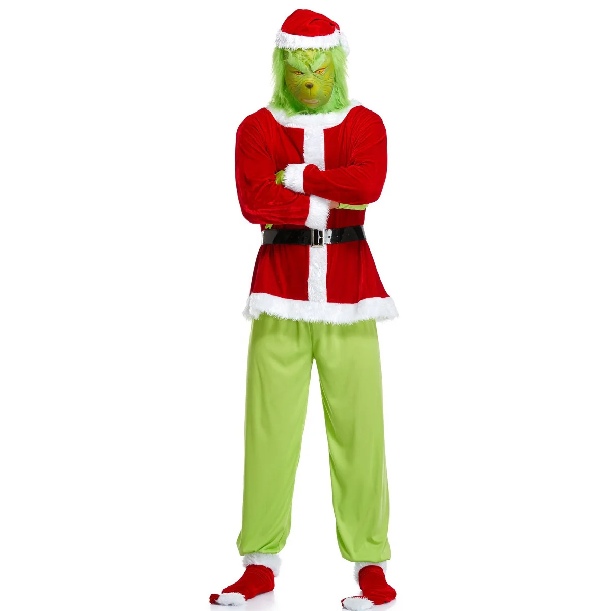 Props Green Scary Mask Latex Helmet Adult Masks Christmas Costume - Buy ...