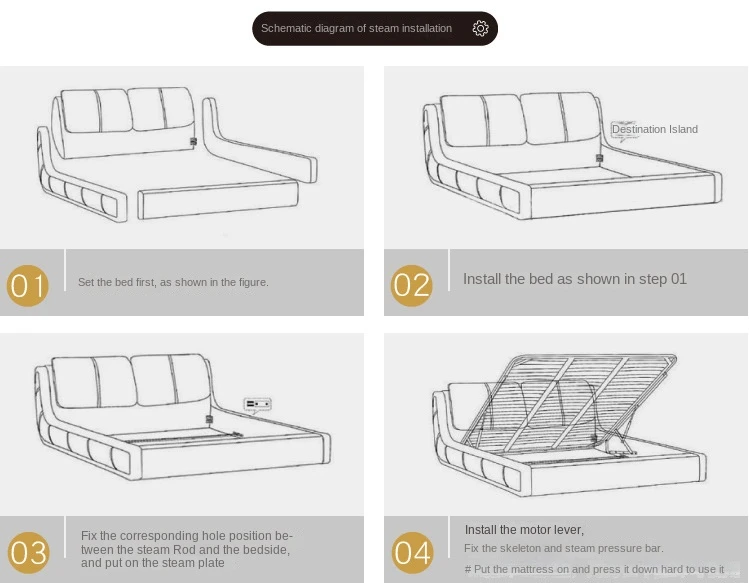 Modern Design Led Bed Double/king Size Bed With S-shape Upholstered ...