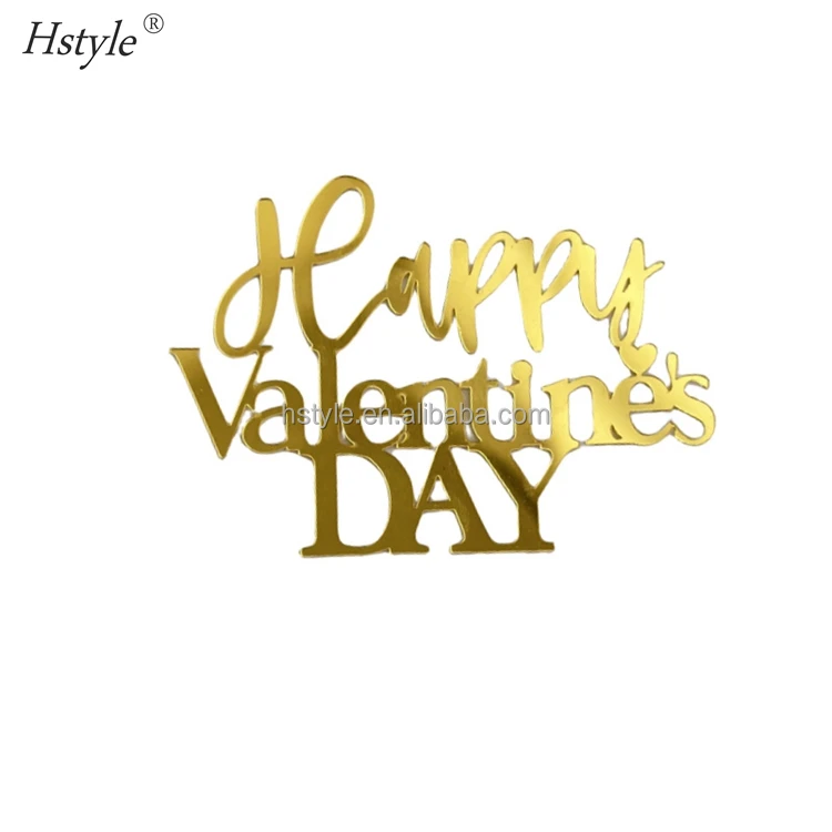 Acrylic Happy Anniversary Side Cake Topper Happy Valentines Day