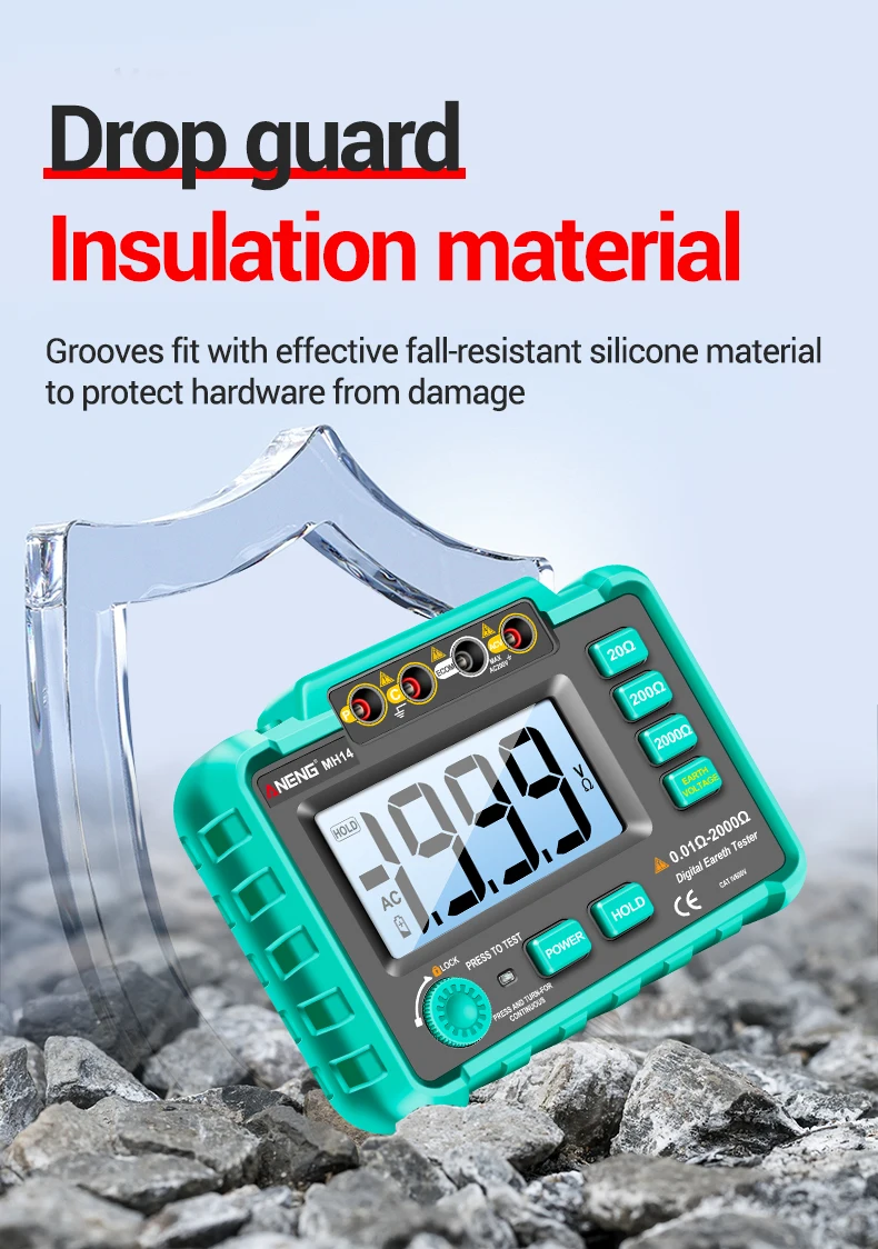 ANENG MH14 Digital Insulation Ground Resistance Megohm AC 200vrms Meter