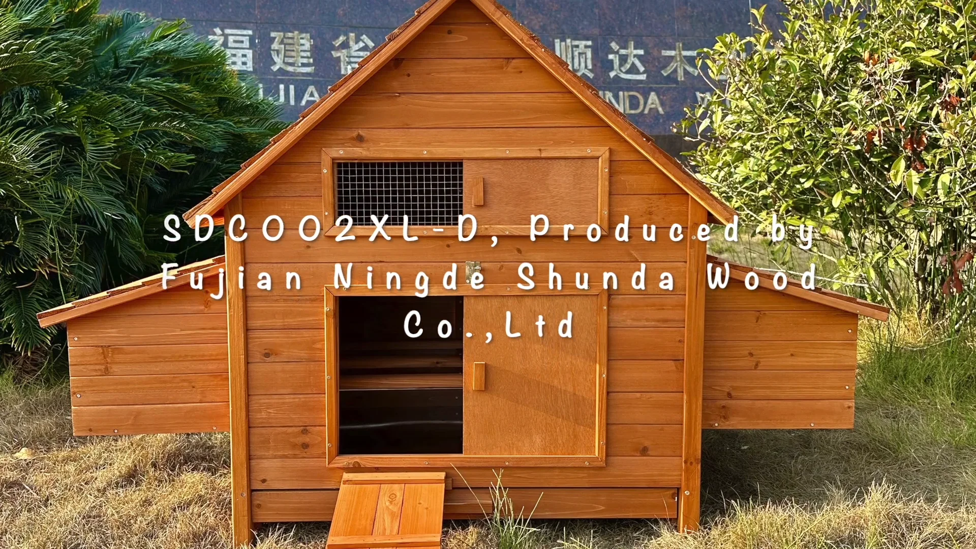 Large Hen House W/nesting Box Poultry Cage Sdc002-d Wooden Chicken Coop ...