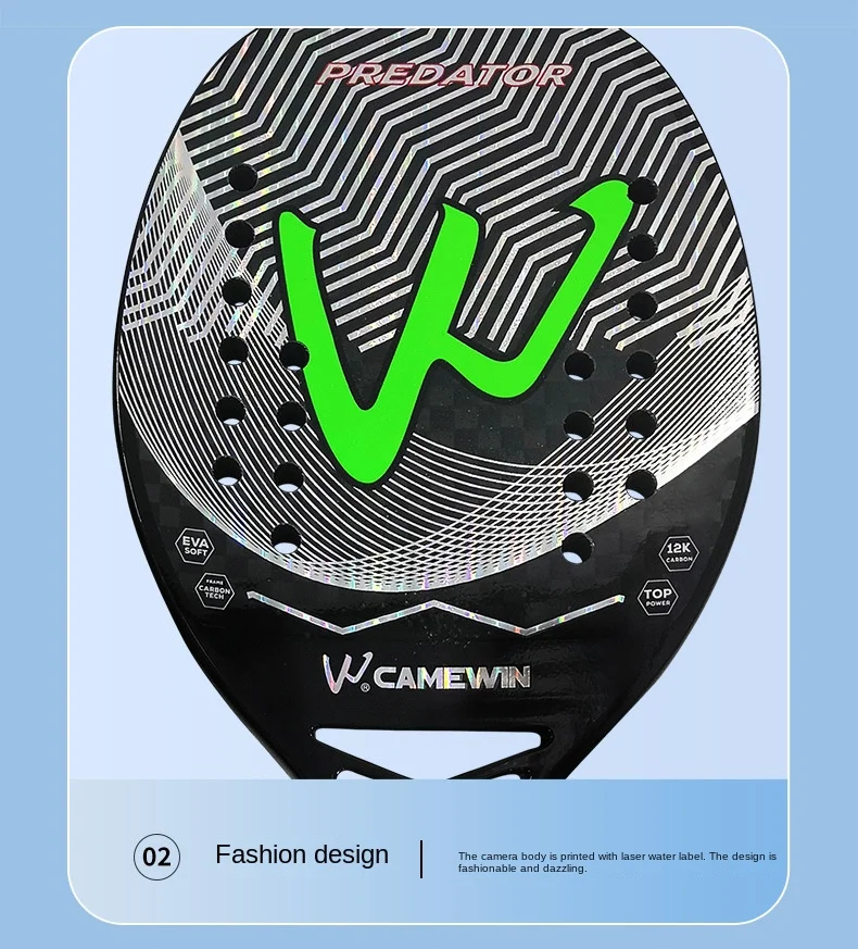 E4049 Thin Section Beach Racquet With Big Blade 12k Carbon Fiber Strong ...