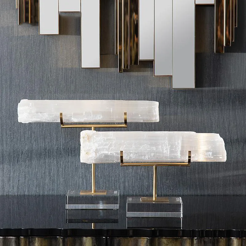 Modern Luxury Gypsum Stone Metal Decoration Model Room Sales Office ...