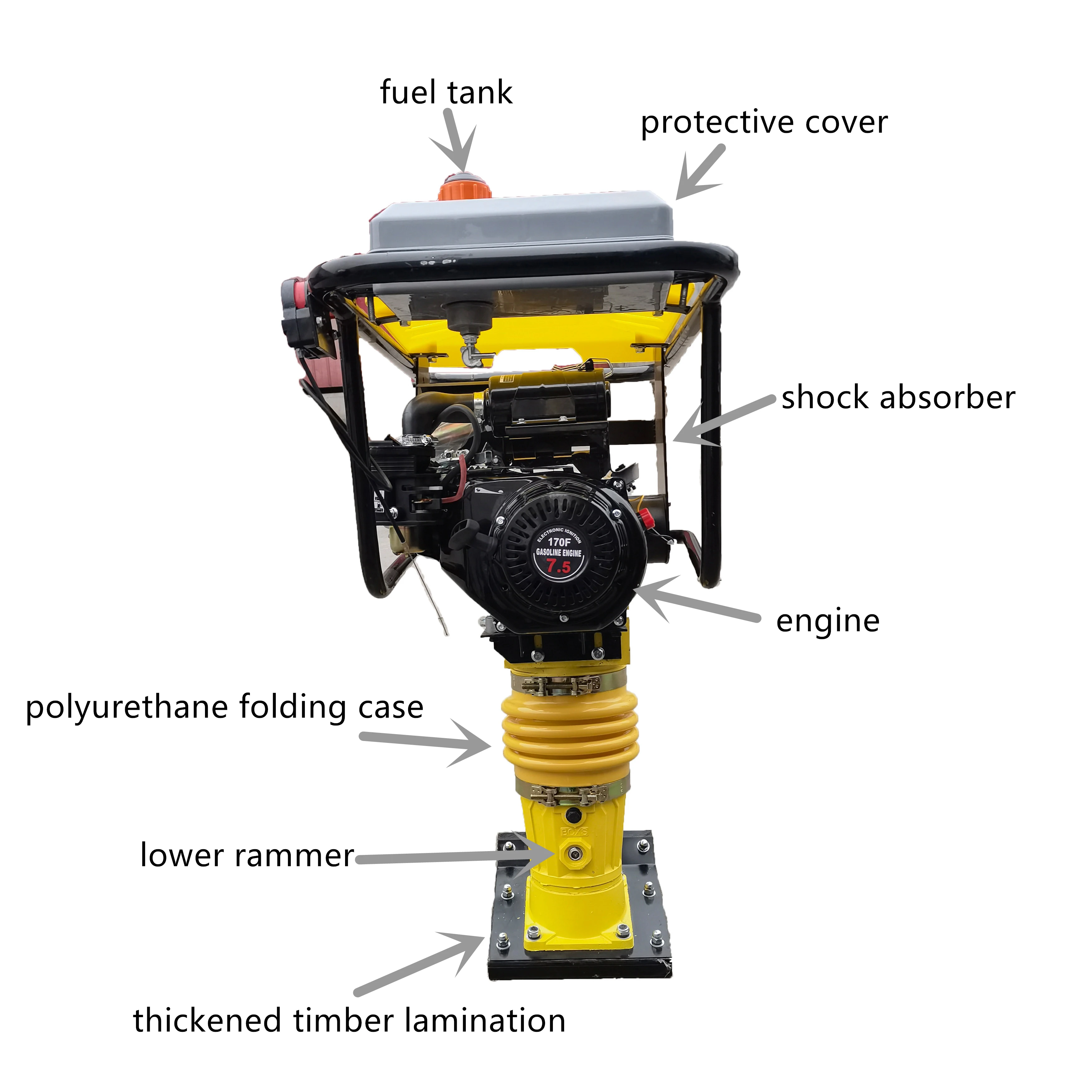 Loncin Gasoline Engine Jumping Jack Soil Earth Concrete Vibrating ...