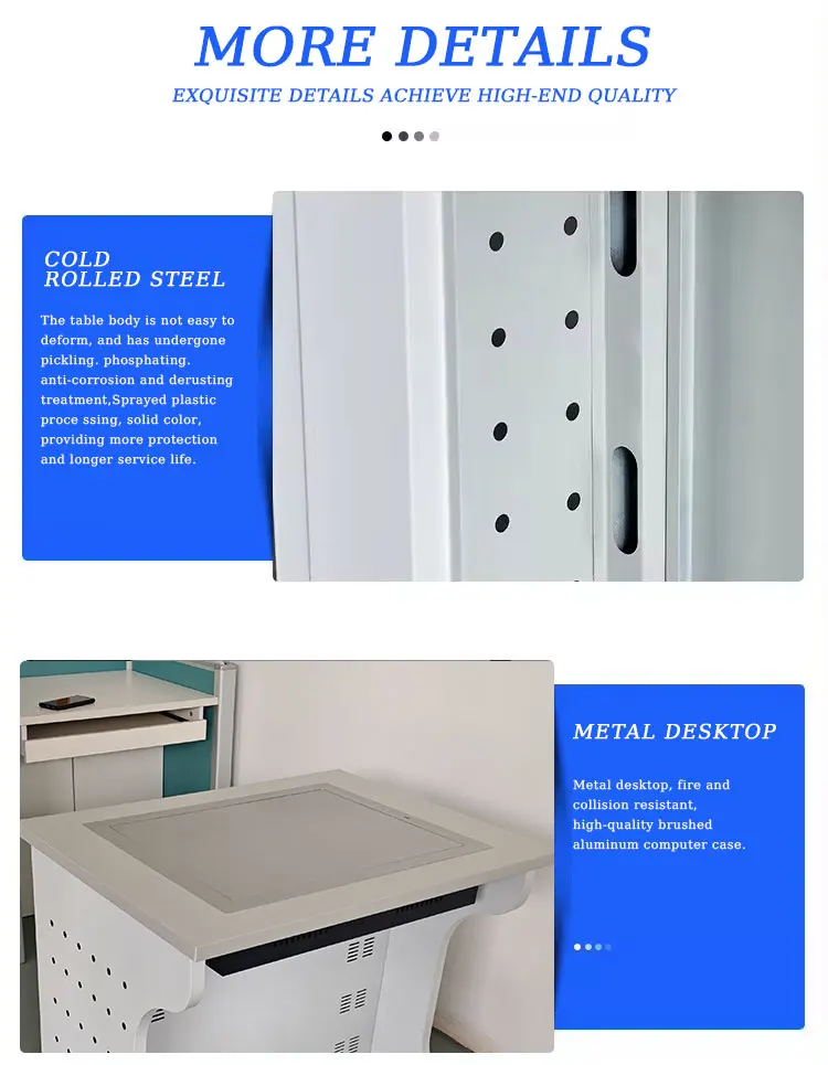 Modern Flip-up School Computer Desk In Metal For Home Office Hospital ...