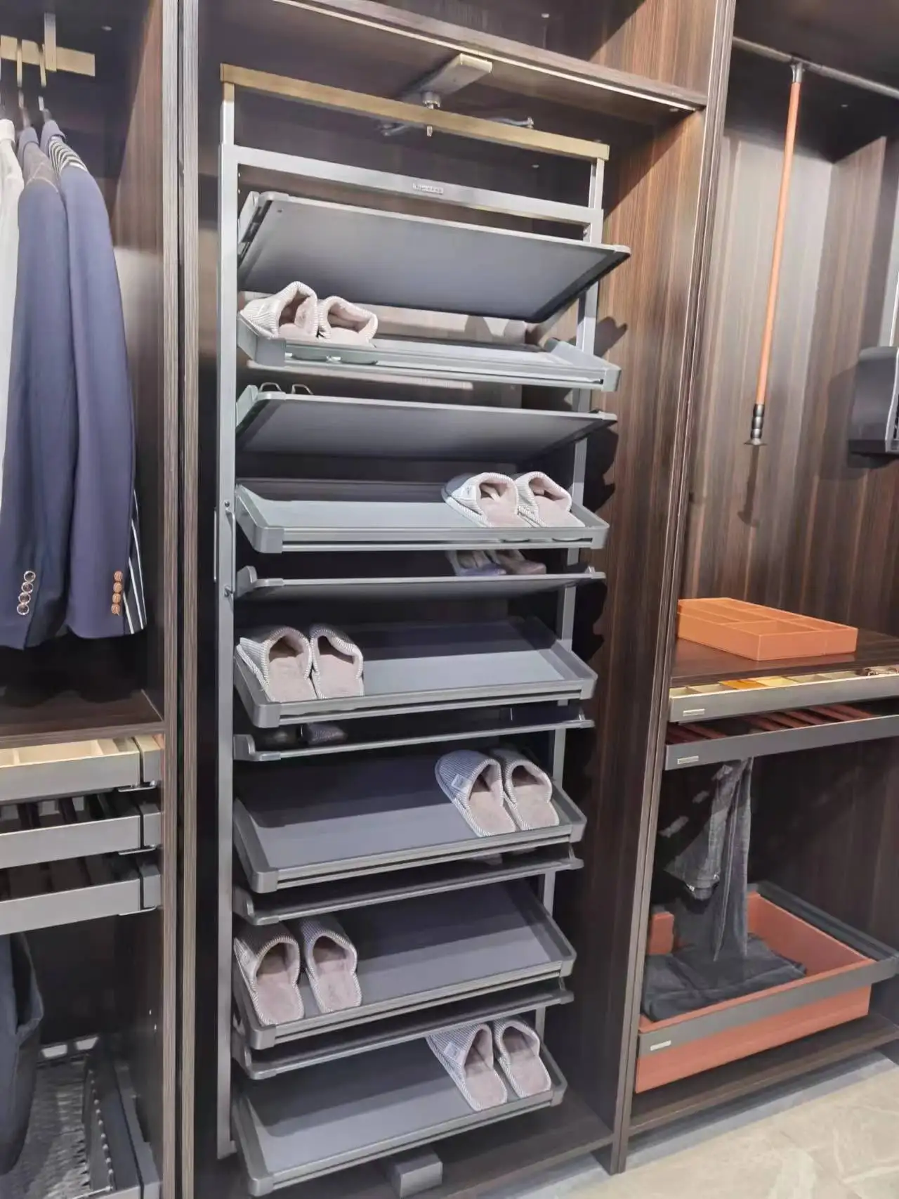 360 Degree Rotating Aluminum Cabinet Shoe Rack - Adjustable Multi-layer ...