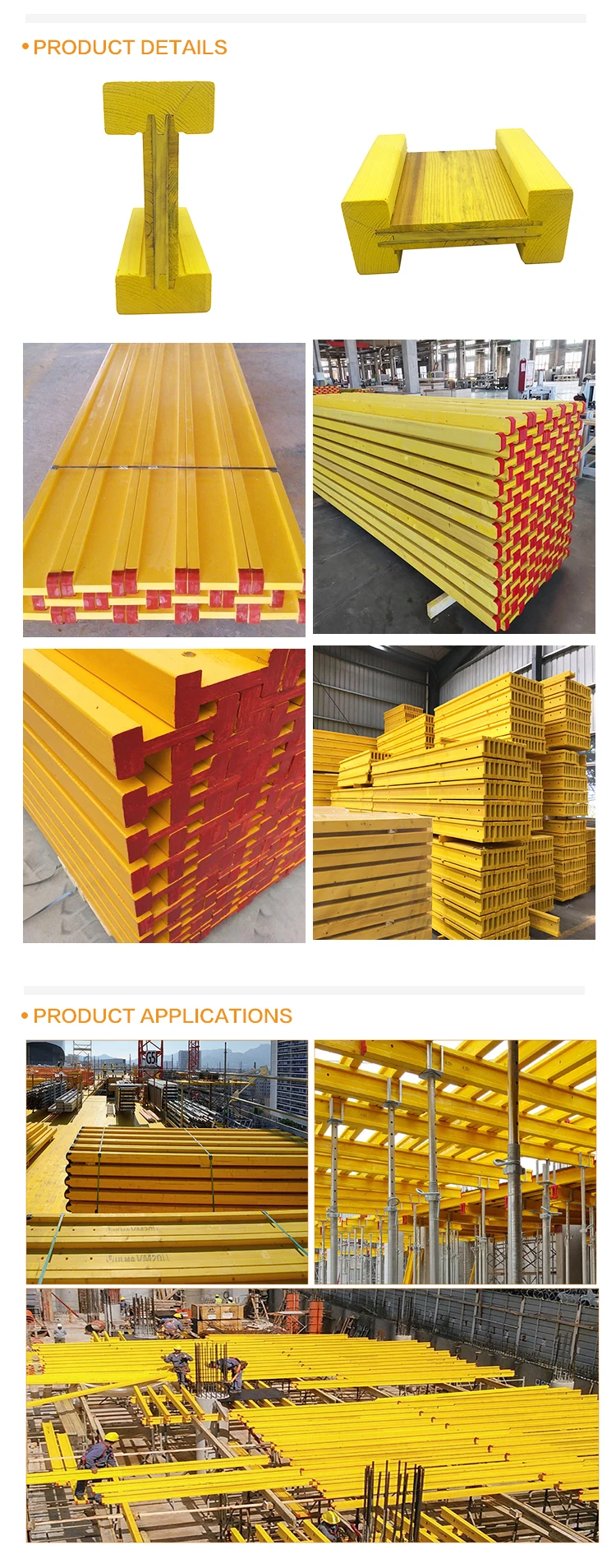 H20 Formwork Beam /h20 Beam/ H20 Timber Beam For Construction - Buy H20 ...