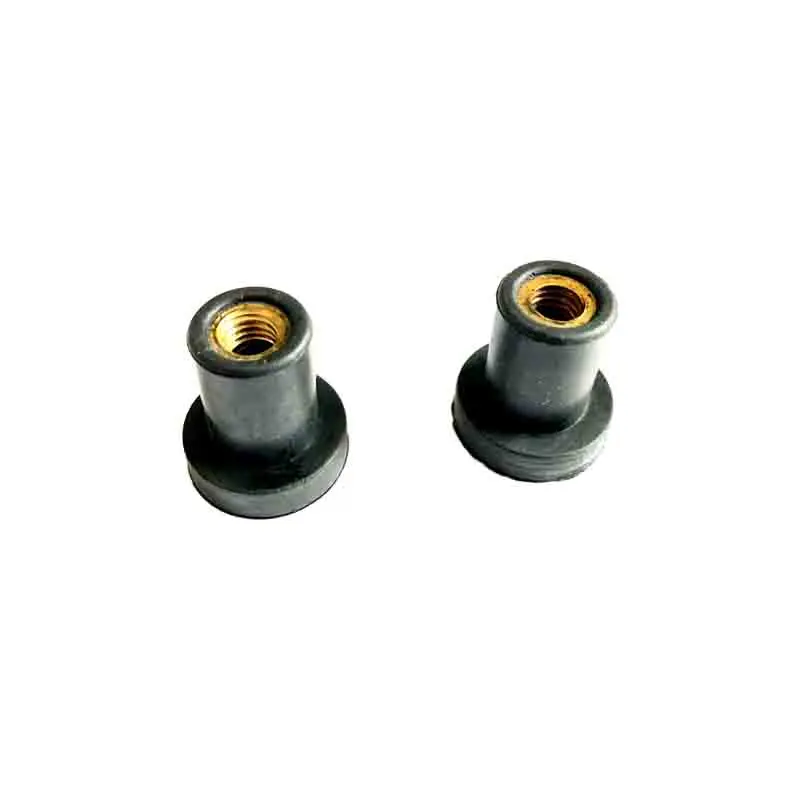 M6 Black Rubber Insert Nuts with Brass - Durable & Versatile