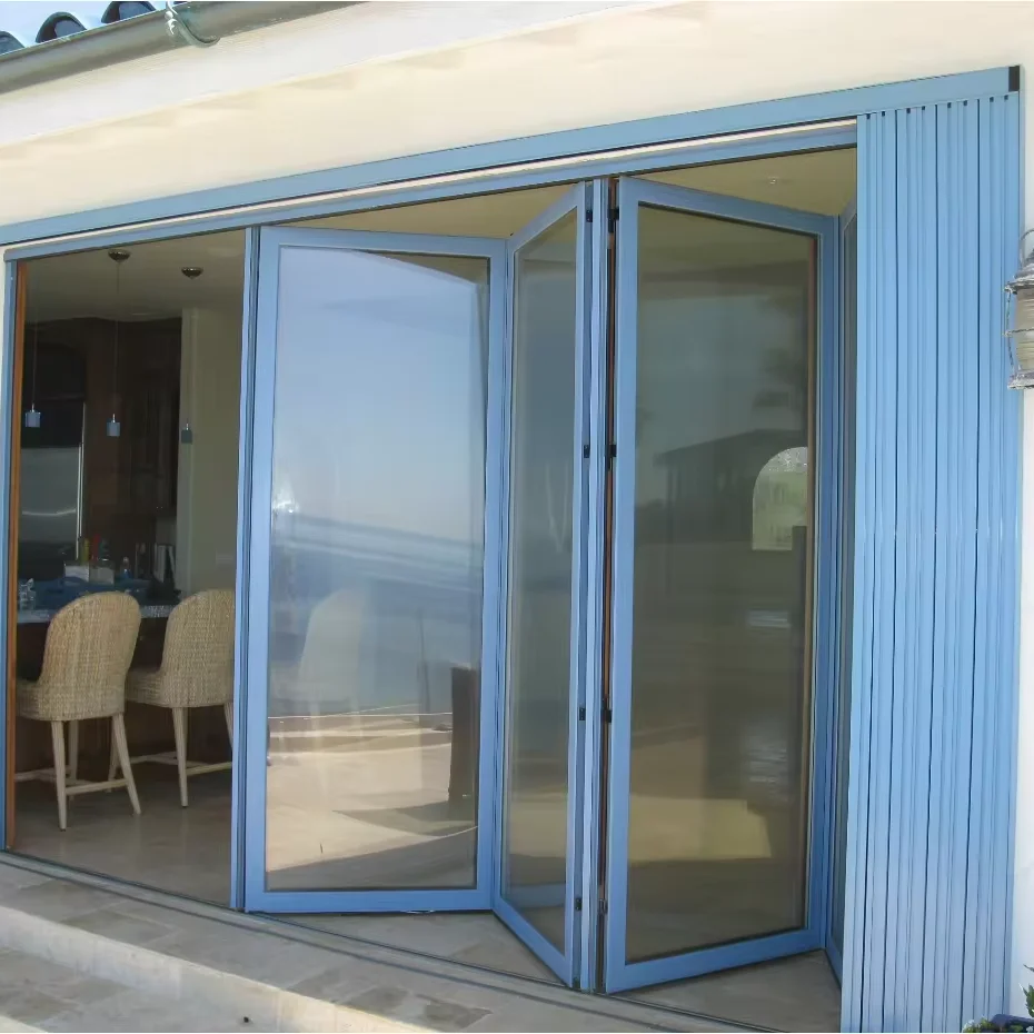 Aluminum Bifold Stacking Doors 3 Panel Barn villa luxury Bifold Doors ...