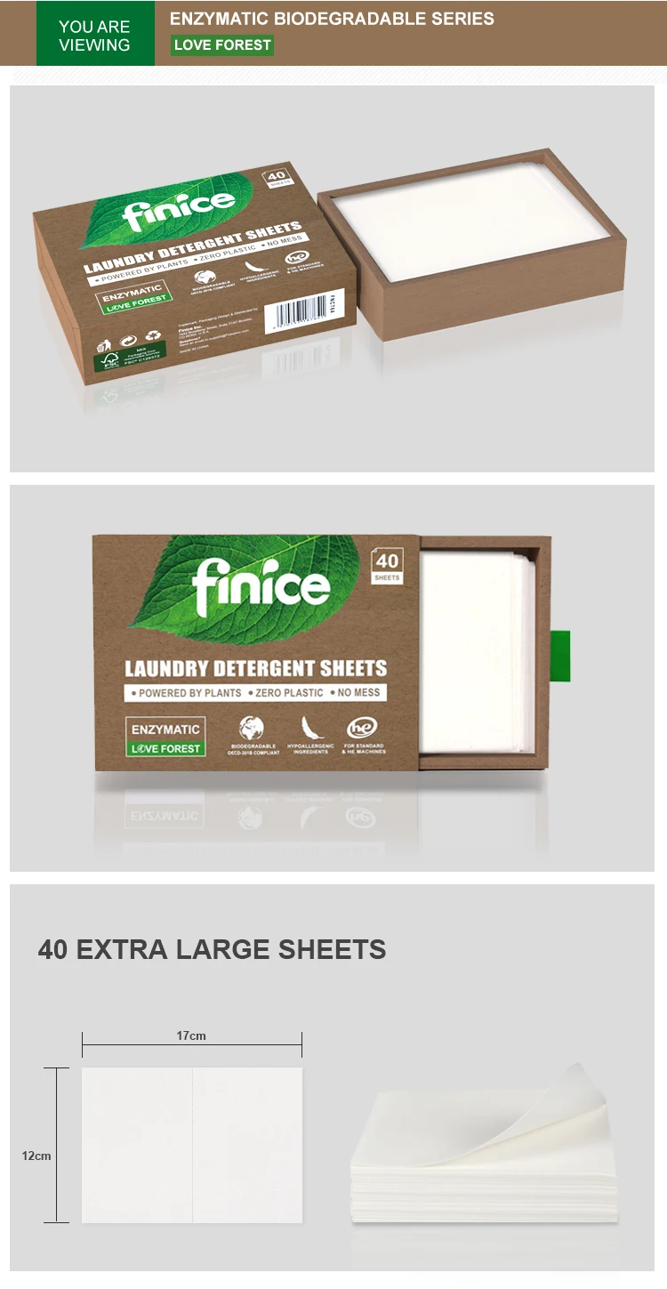 Finice Laundry Detergent Paper - Eco Friendly & Efficient