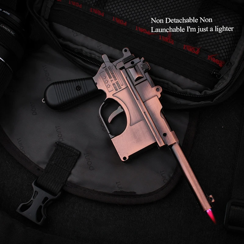 Metal Model Lighter Gun Shaped Windproof Lighter Metal Gun Pistol ...