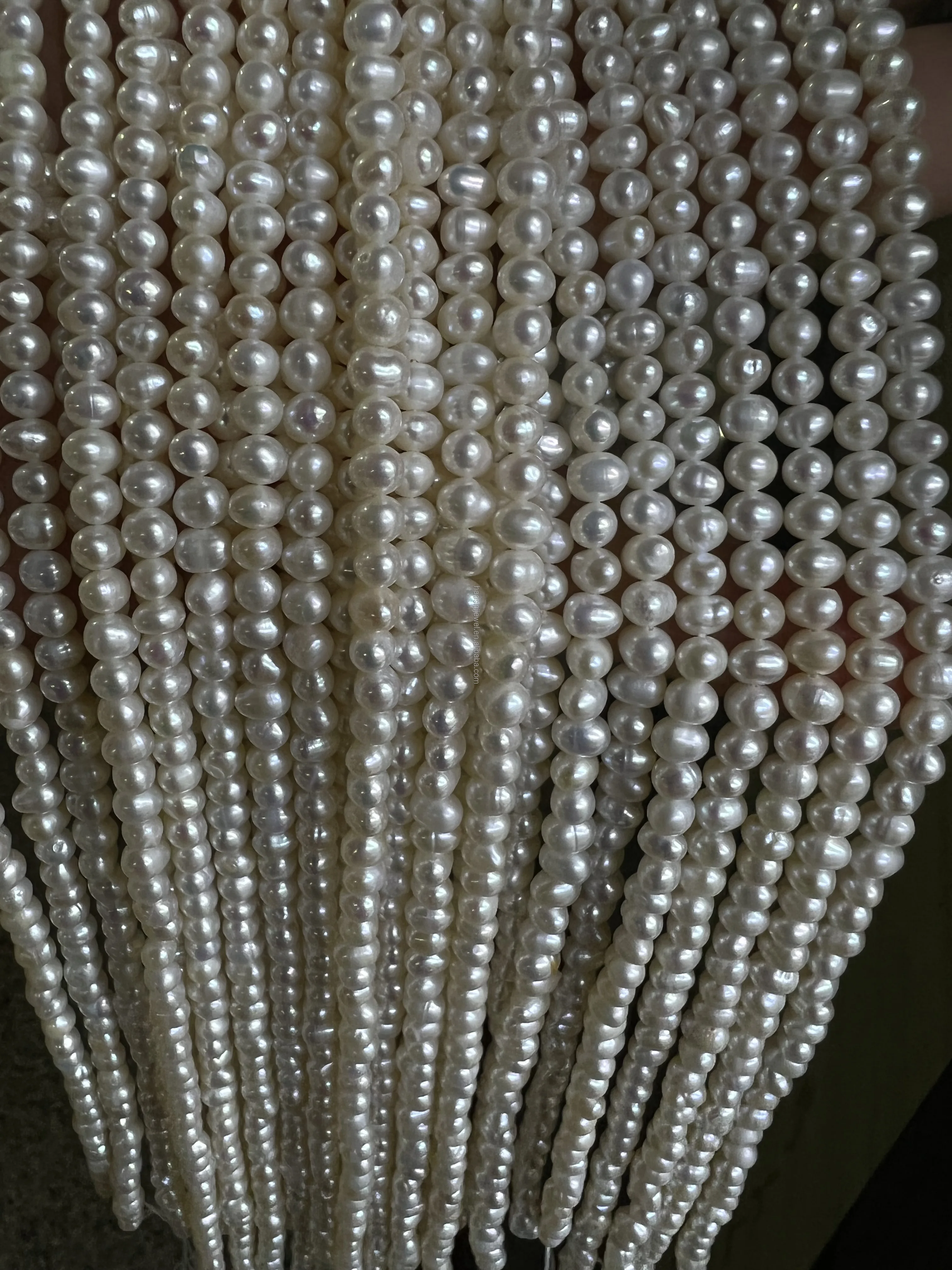 Natural Freshwater Cultured White Pearl Beads for Jewelry