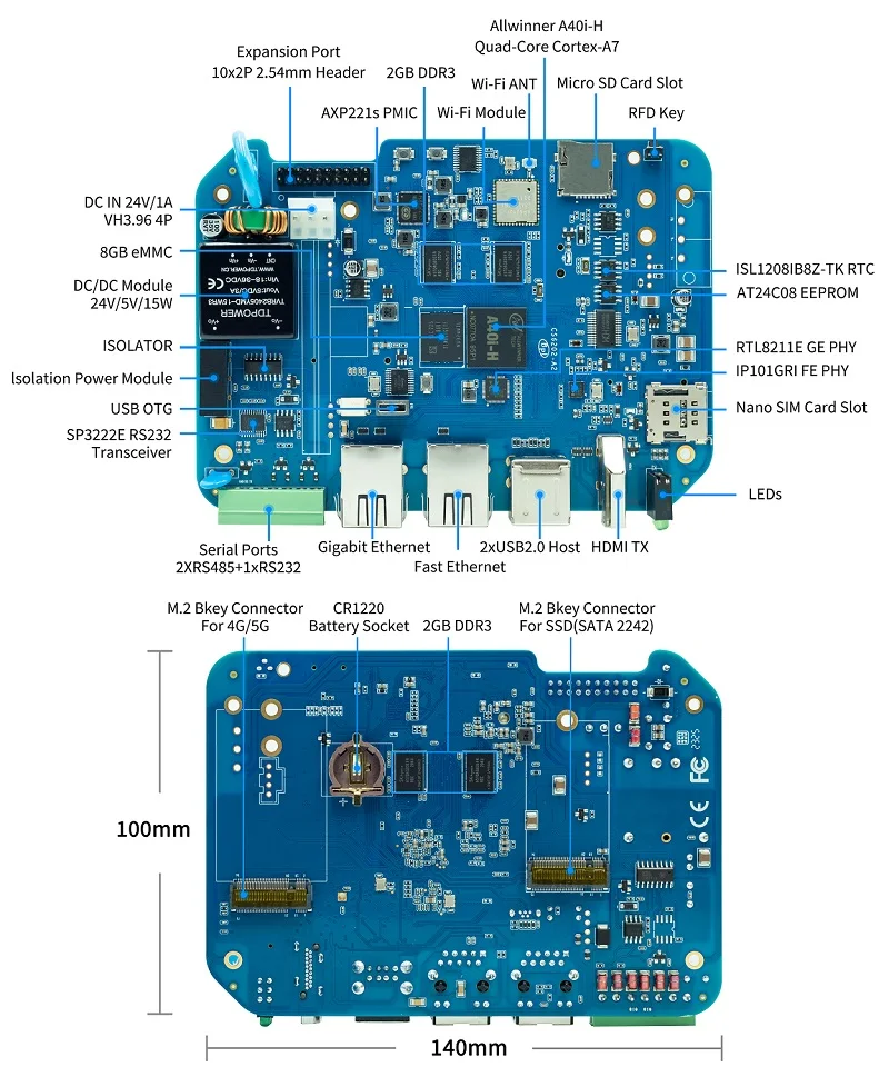 Open Source Hardware Banana Pi Bpi 6202 Support Linux System With Allwinner A40i Soc 2gb Ram 8gb ...