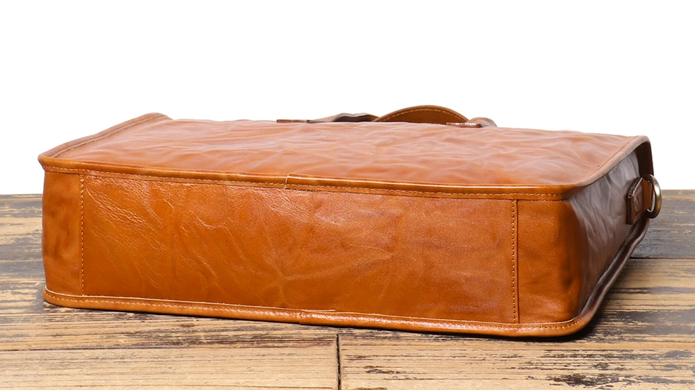Plant Tanning Agent Leather Crossbody Bag Vintage Briefcase Cattle ...