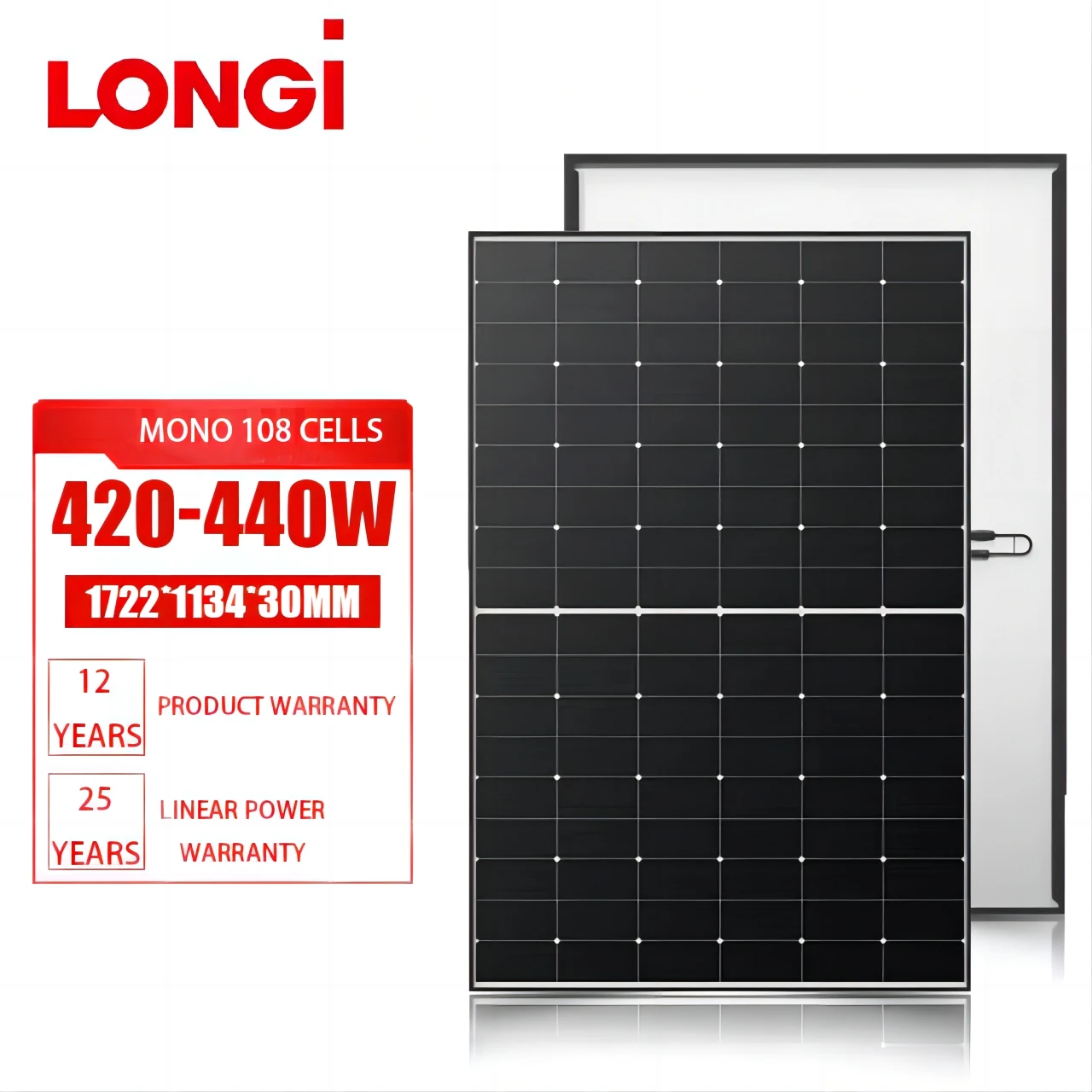 Longi Solar Panels Pv Modules Hi-mo X6 Lr5-54hth 420-440w Hpbc ...