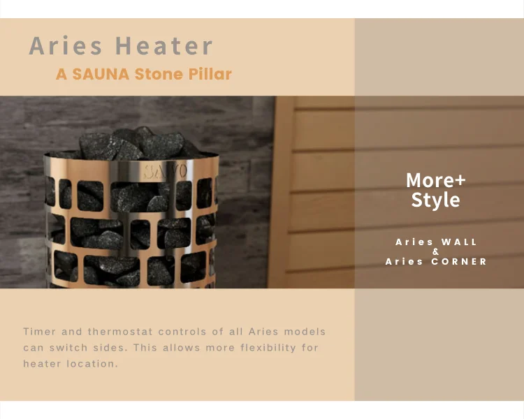 Aries Round Stainless Steel Sauna Heater - 4.5-18KW
