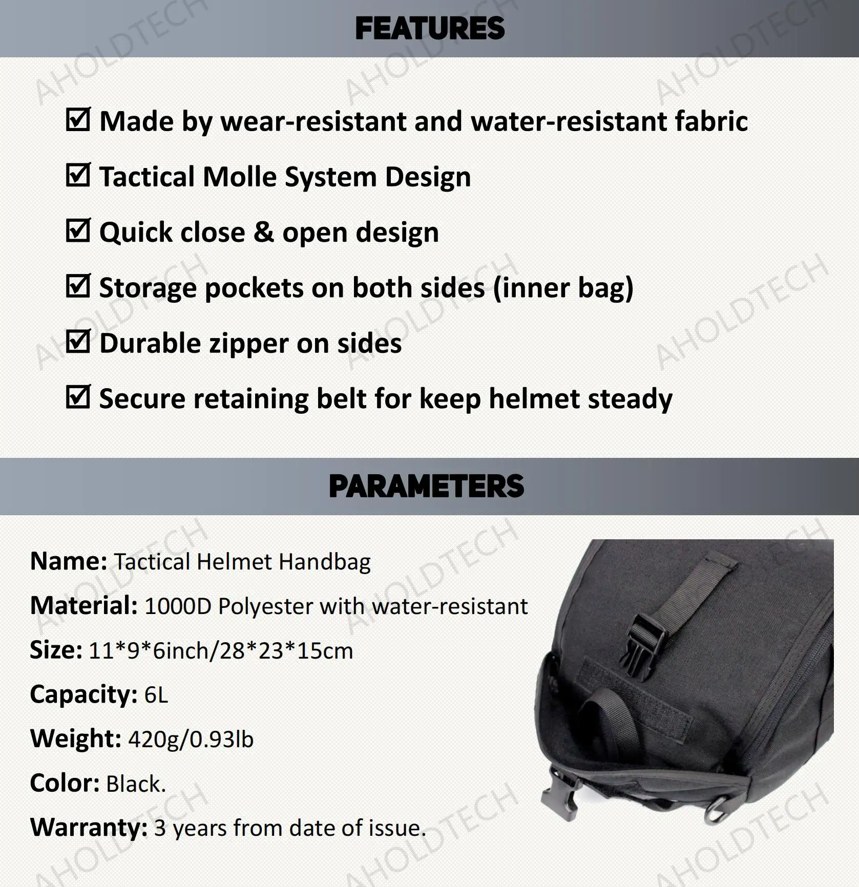 Aholdtech Helmet Storage Bag - Durable & Water-resistant