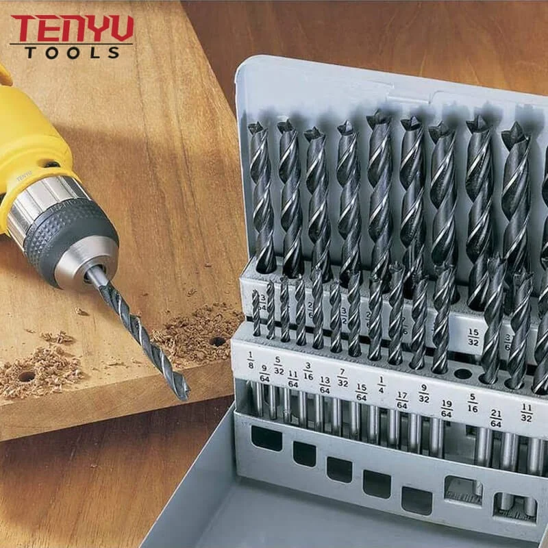 Hss Fully Ground Amber Tri-flute Wood Brad Point Drill Bit With Three ...