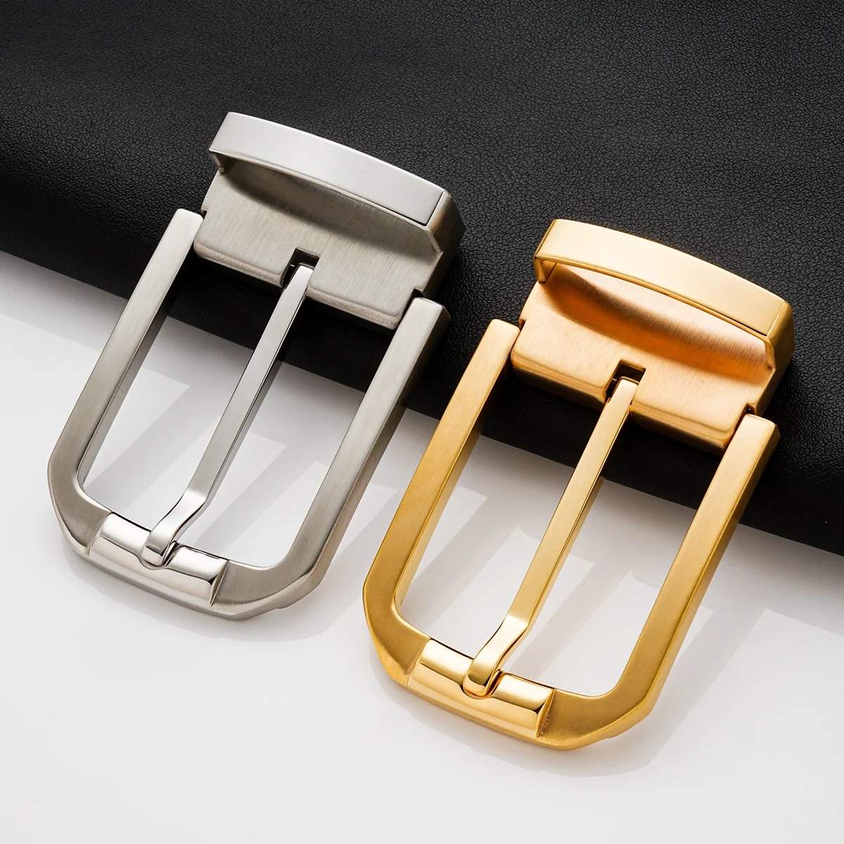 35mm Business Brushed Metal Male Belt Buckles Solid Stainless Steel ...