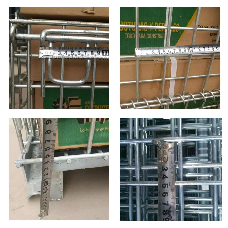 Heavy Duty Steel Mesh Pallet Storage Basket Folding Metal Turnover Box ...