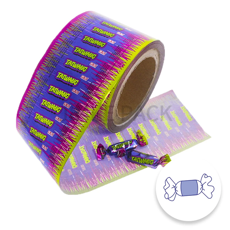 Custom Printed Paper Rolls Wrapping Paper Double Twist Candy Wrappers ...