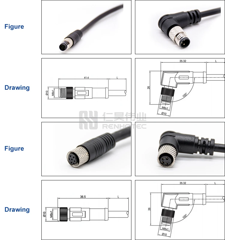 M16 Male Female Circular Connector Ip67 Waterproof 3/5/6/7/8/12 Pin ...