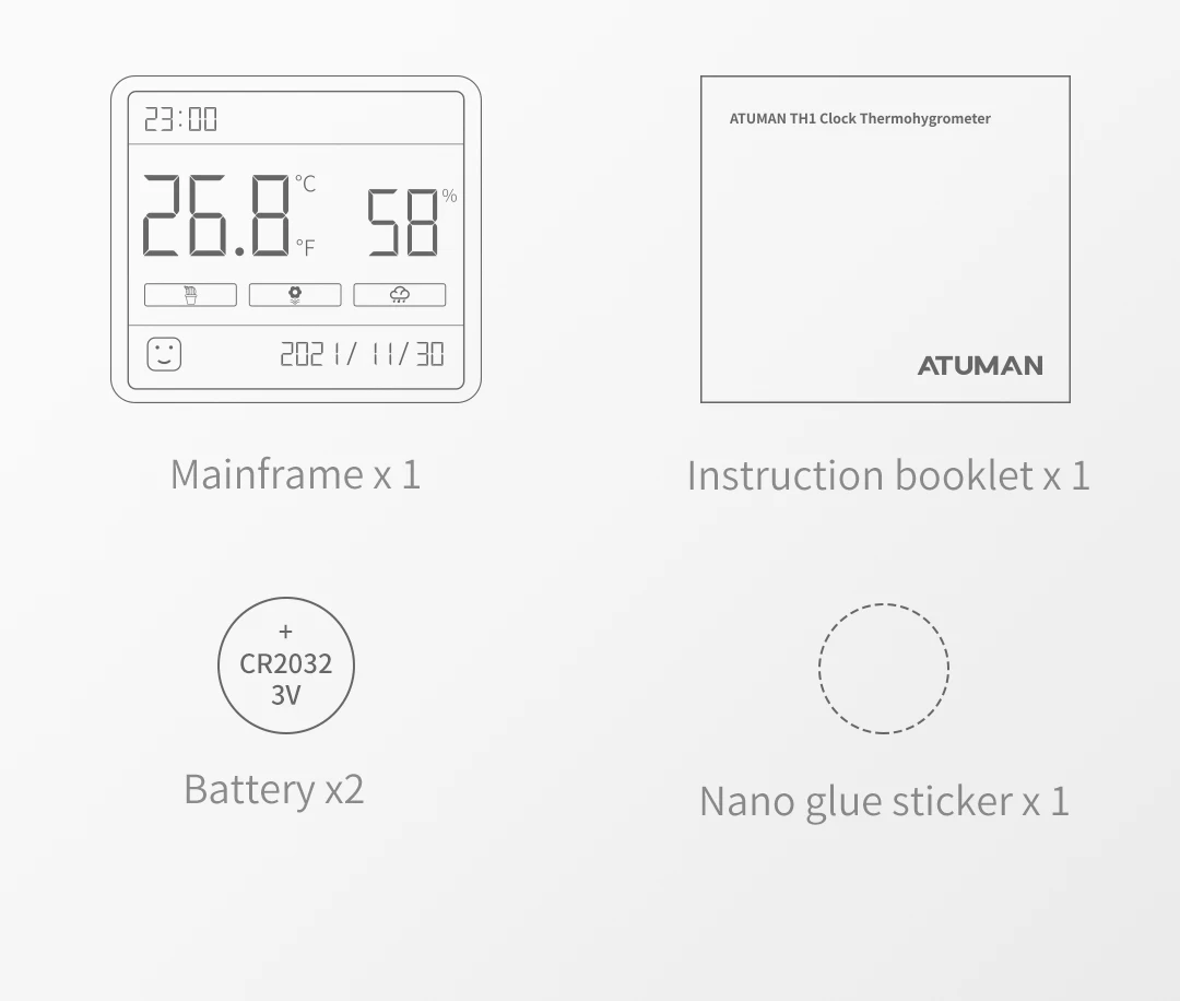 Duka Atuman Mute Temperature And Humidity Clock Home Indoor High ...