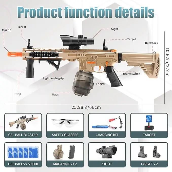 Electric M4a1 Toy Gun Rifle Sniper Pistol Blaster Soft Bullet Automatic ...