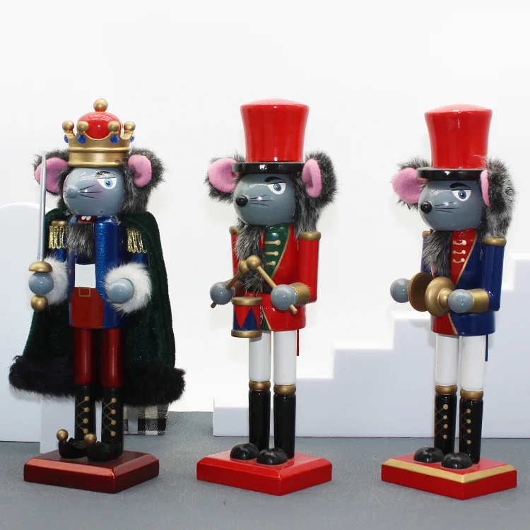 Funny Wooden Animal Nutcracker Mouse King Soldier Wooden Crafts ...