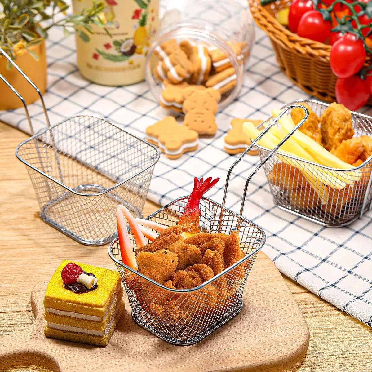 High Quality Commercial Kitchen Metal Mini Frying Basket Fry Stand Cone ...